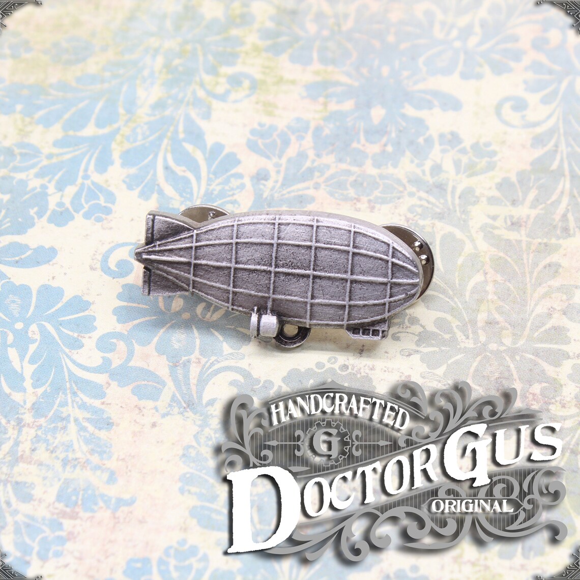 Airship Pin Steampunk Zeppelin Blimp Brooch Fine - Etsy