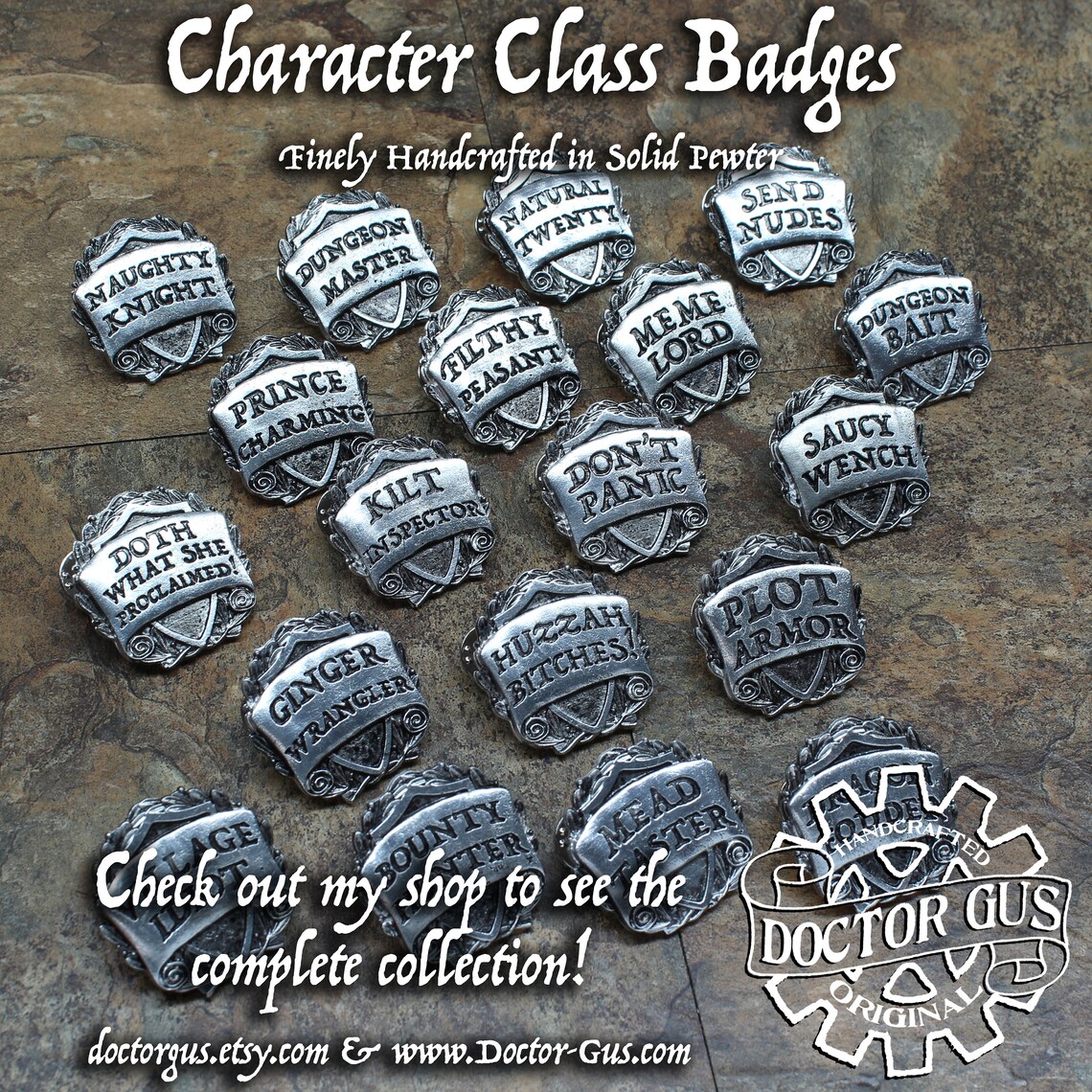 Hail Satan Badge - RPG Character Class Pin - Handcrafted Pewter ...