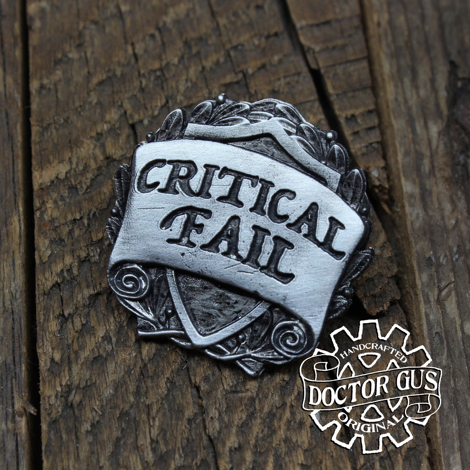 Critical Fail Badge - RPG Character Class Pin - Handcrafted Pewter ...