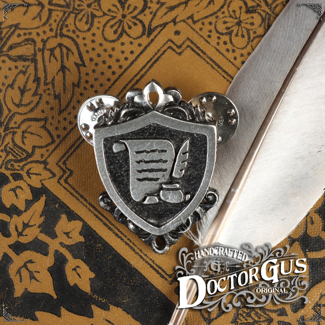 Writer Skill Badge - LARP Cosplay Pin - Handcrafted Pewter Accessories ...