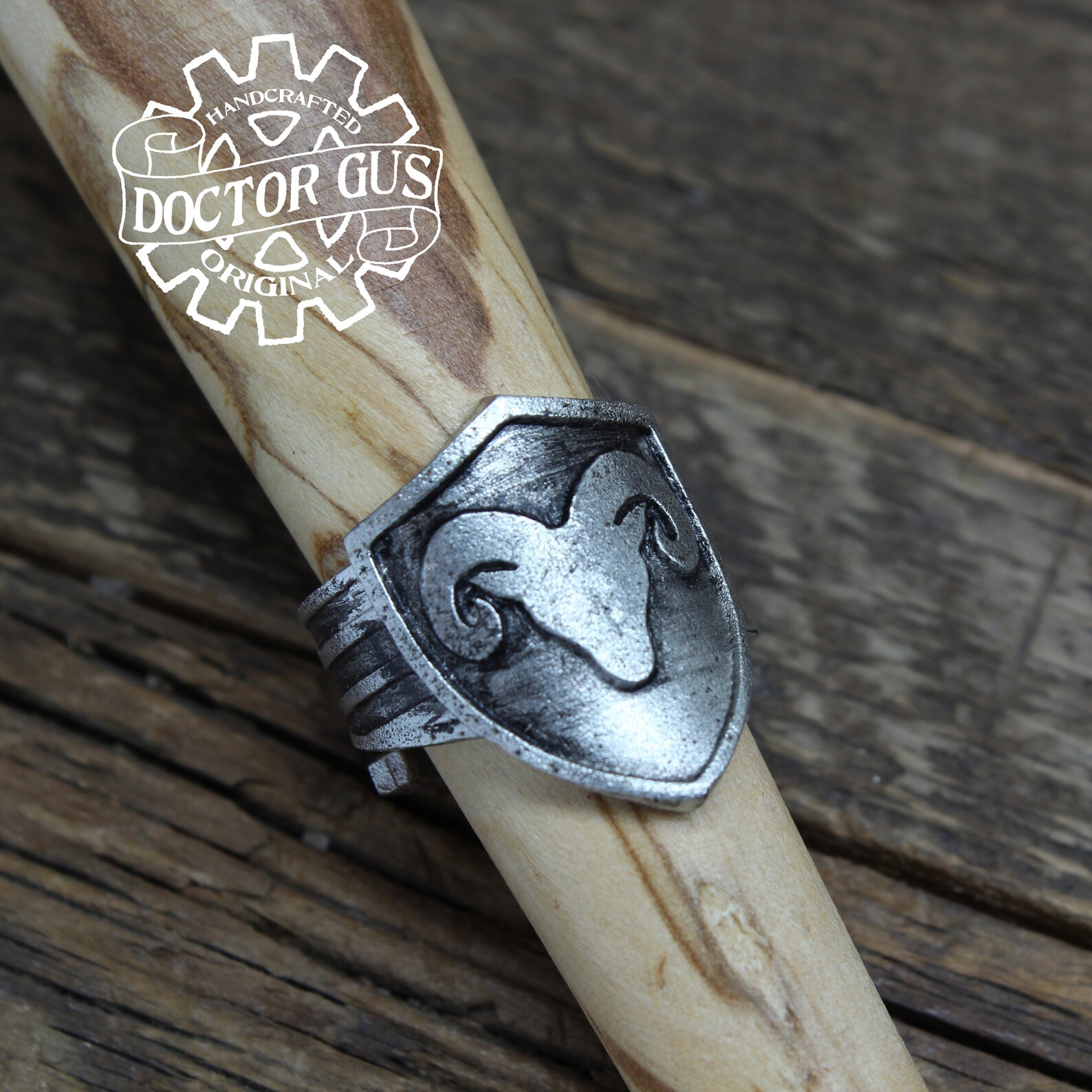 Aries Shield Ring Adjustable Handcrafted by Doctor Gus - Etsy