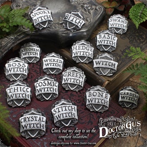 Witch Class Badge - RPG Character Class Pin - Handcrafted Pewter ...