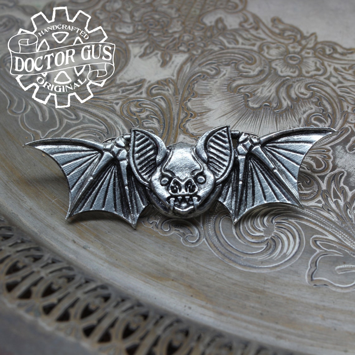Bat Pilot Wings - Vampire Bat Badge - Steampunk Pilot Wings - Doctor ...