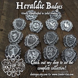 Mermaid Heraldic Badge - Heraldry Cosplay Pin - Handcrafted Pewter ...