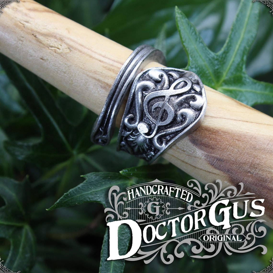 G Clef Ring Adjustable Wrap Style Handcrafted by Doctor - Etsy