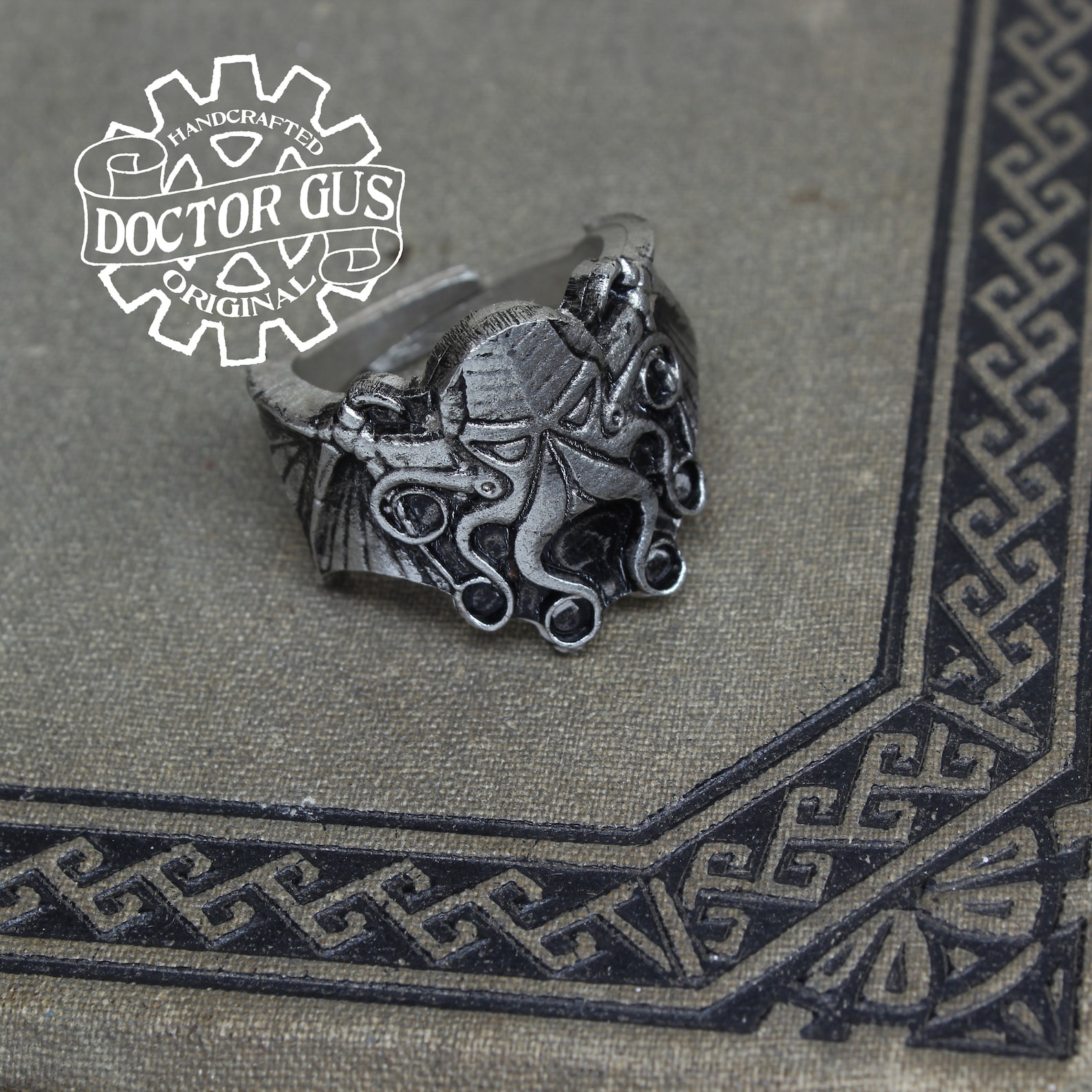 Cthulhu Ring Handcrafted Pewter Ring Adjustable Men's - Etsy