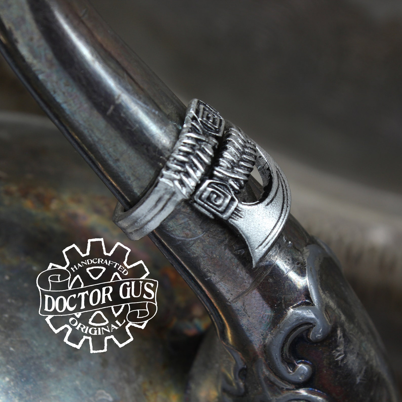 Viking Axe Ring Handcrafted Pewter Ring Medieval Battleaxe - Etsy