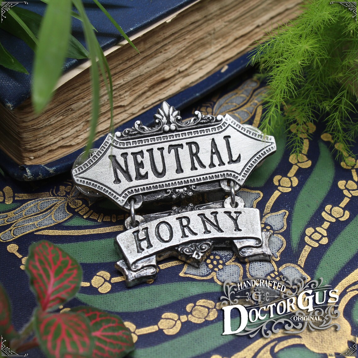 Horny Alignment Badge --- Lawful, Neutral, or Chaotic Alignment Pin ...