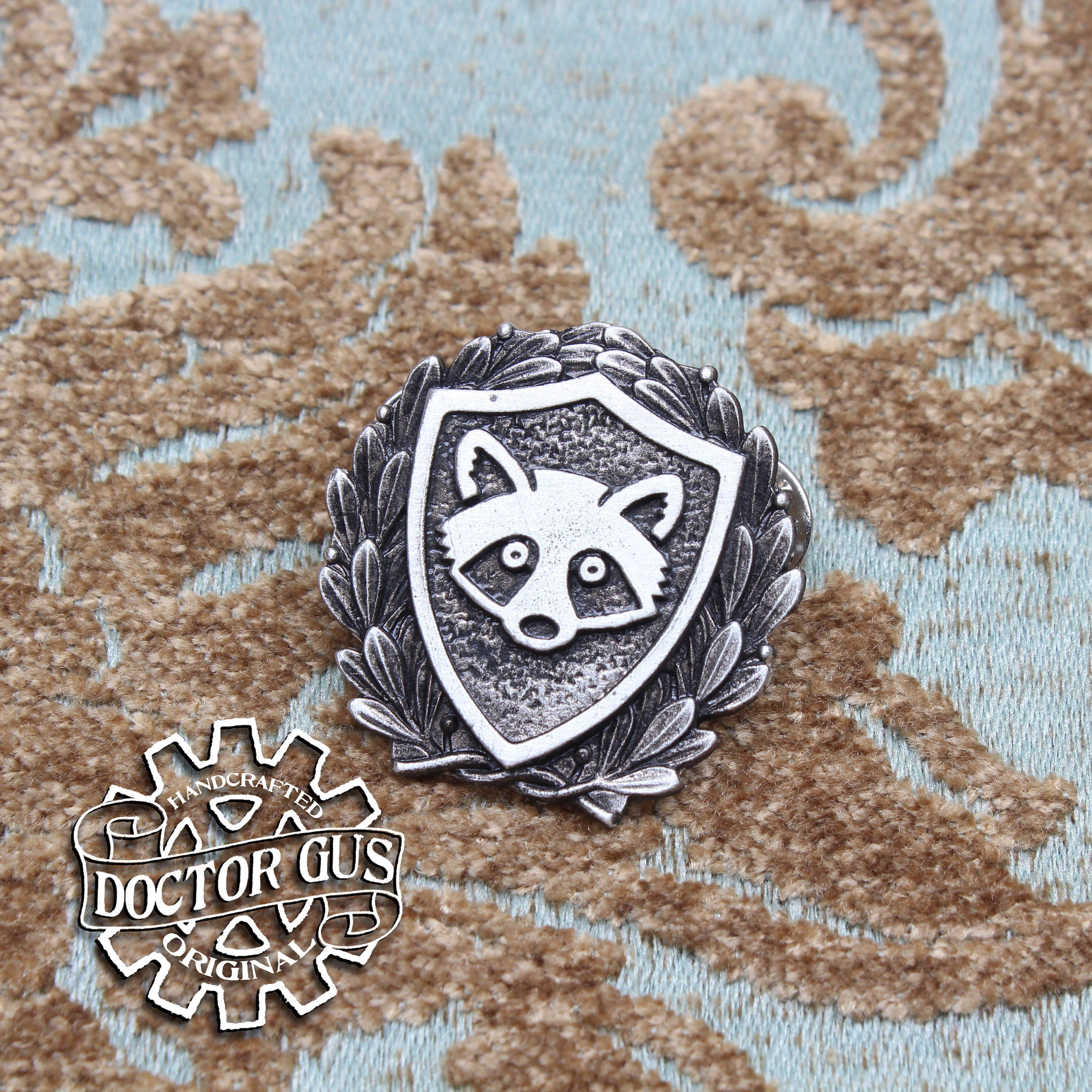 Raccoon Heraldic Badge - Heraldry Cosplay Pin - Handcrafted Pewter ...