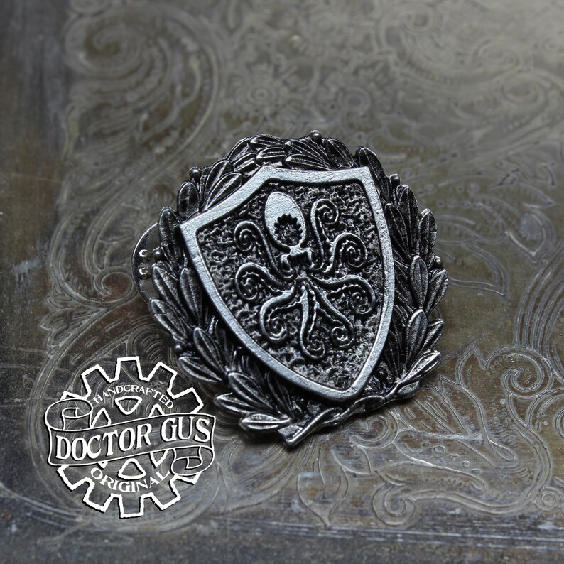 Octopus Heraldic Badge Heraldry Cosplay Pin Handcrafted | Etsy