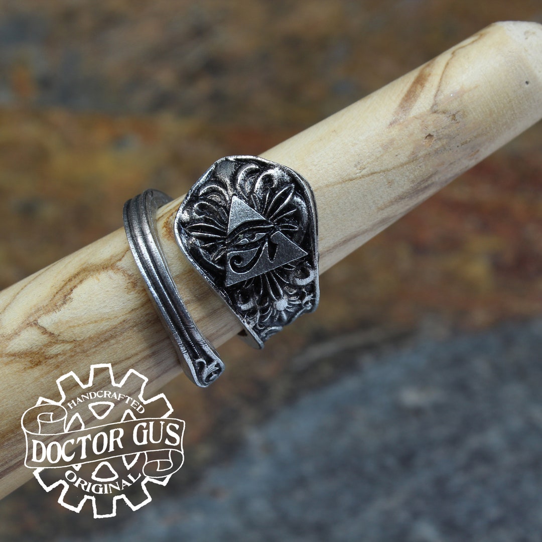 Eye of Horus Ring - Adjustable - Wrap Style - Handcrafted by Doctor Gus ...