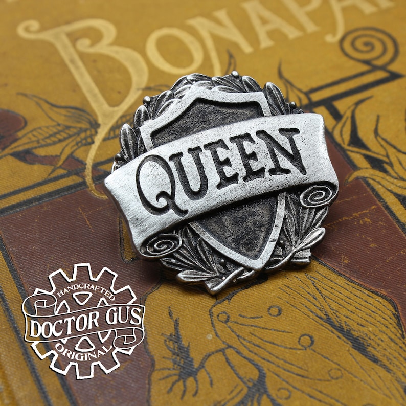 Queen Badge Rpg Character Class Pin Handcrafted Pewter Etsy