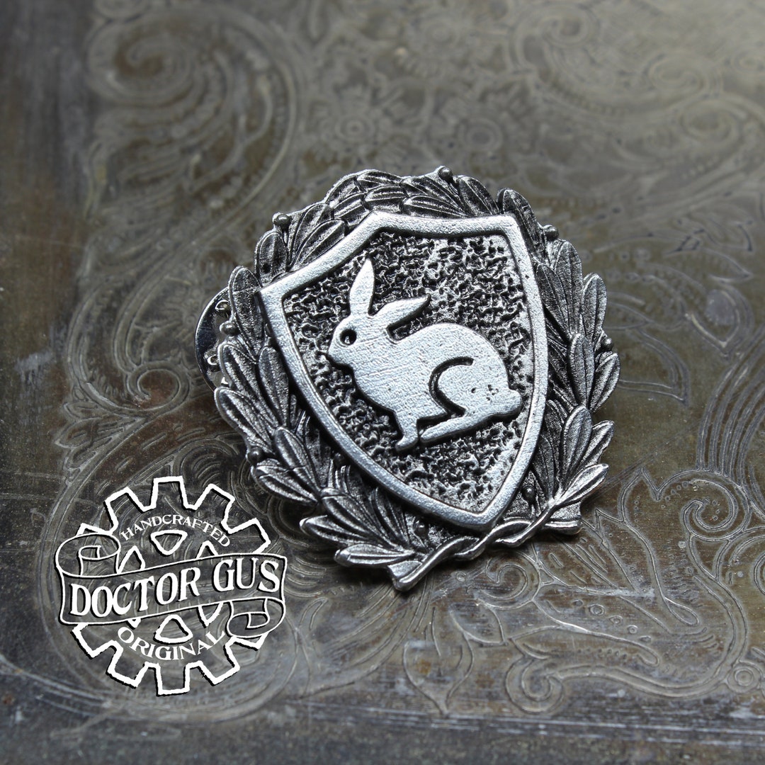Rabbit Heraldic Badge - Heraldry Cosplay Pin - Handcrafted Pewter ...