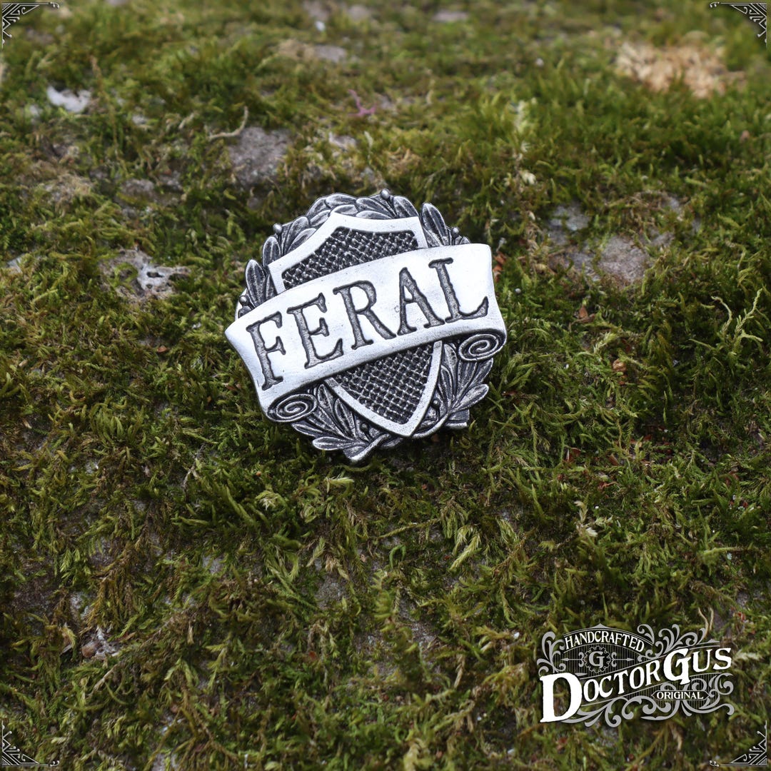 Feral Badge - Gaming Character Class Pin - Handcrafted Pewter ...