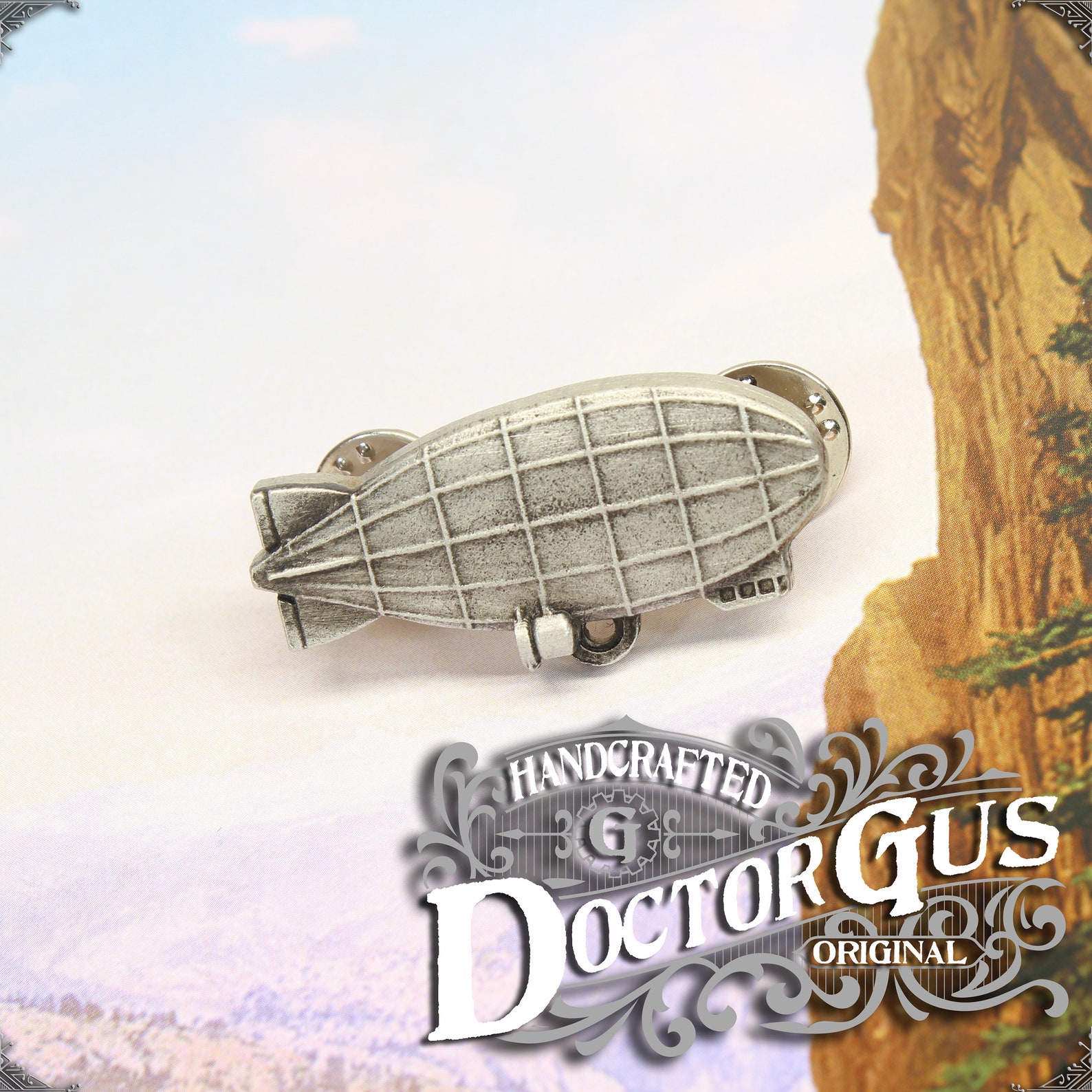 Airship Pin Steampunk Zeppelin Blimp Brooch Fine - Etsy