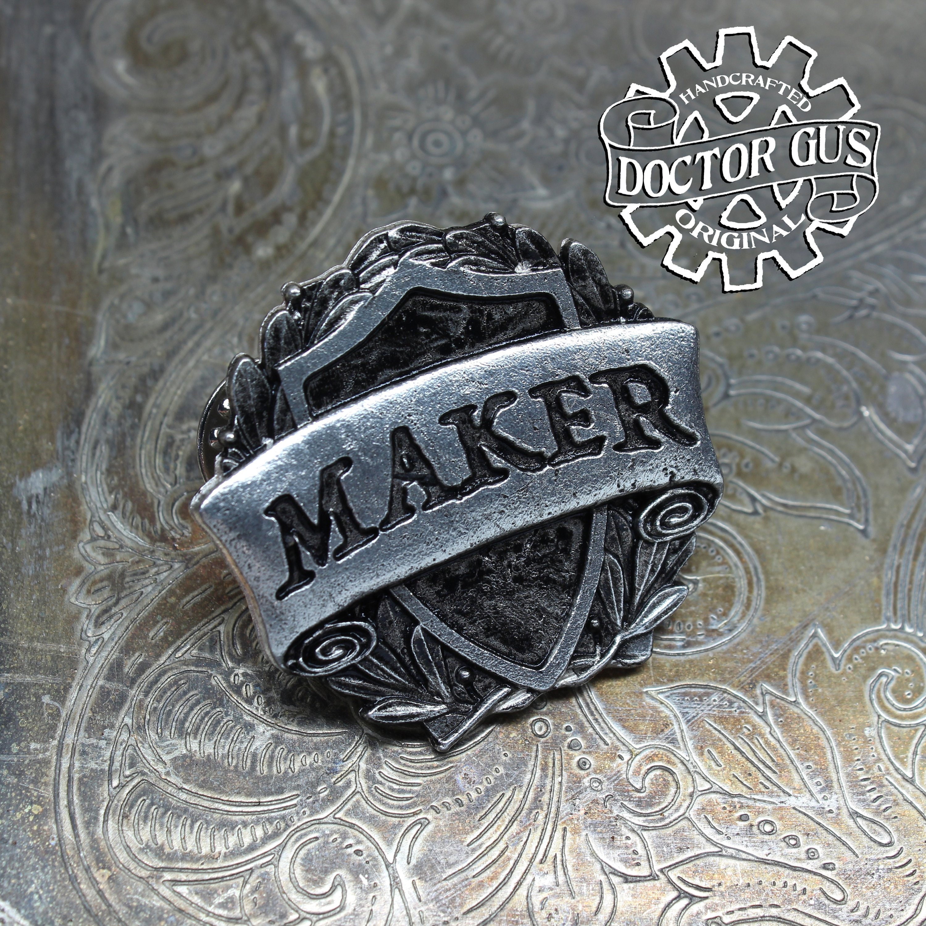 Maker Class Badge - RPG Character Class Pin - Handcrafted Pewter ...