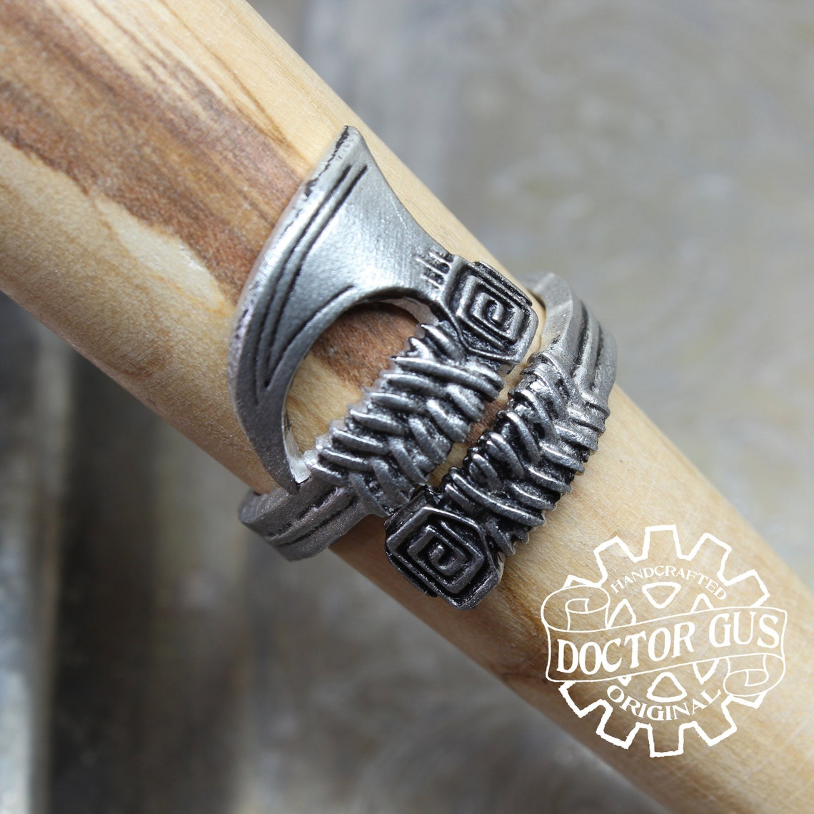 Viking Axe Ring Handcrafted Pewter Ring Medieval Battleaxe - Etsy