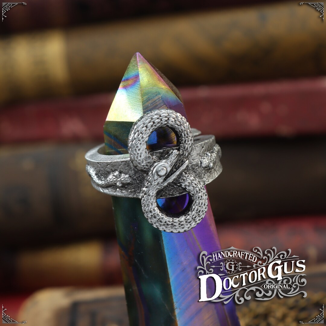 Ouroboros Ring - Adjustable Snake Ring - Handcrafted Pewter by Doctor ...