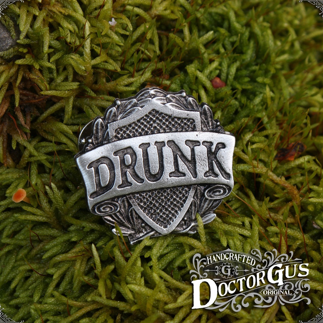 Drunk Badge - RPG Character Class Status Pin - Handcrafted Pewter ...