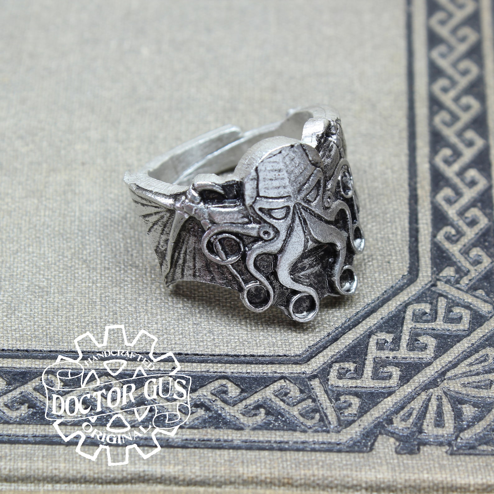 Cthulhu Ring Handcrafted Pewter Ring Adjustable Men's | Etsy