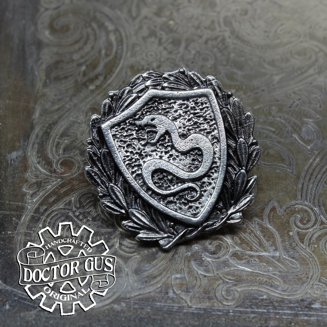 Serpent Heraldic Badge - Heraldry Cosplay Pin - Handcrafted Pewter ...