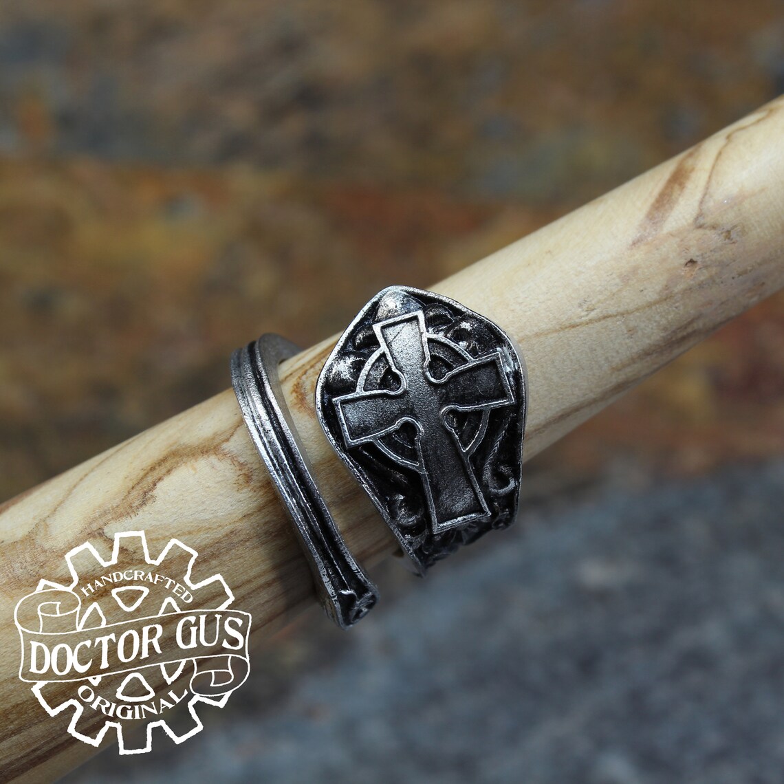 Celtic Cross Ring Adjustable Wrap Style Handcrafted by - Etsy