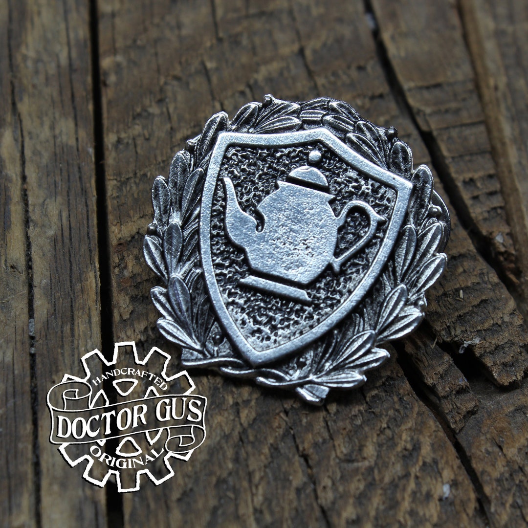 Teapot Heraldic Badge - Heraldry Cosplay Pin - Handcrafted Pewter ...