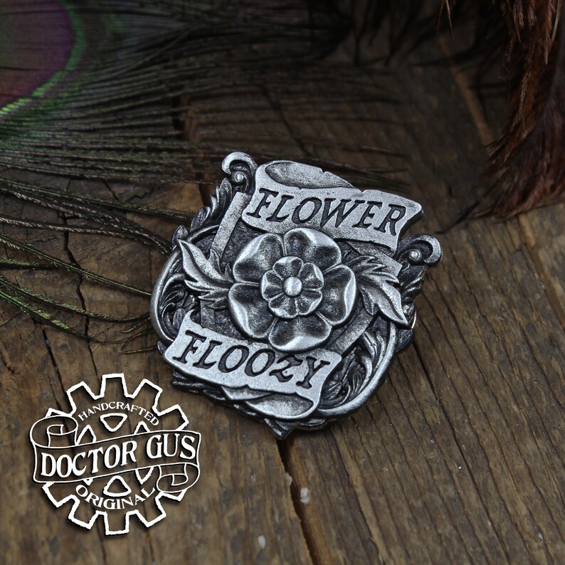 Flower Floozy Badge - Pewter Pin - Handcrafted Accessories by Doctor ...