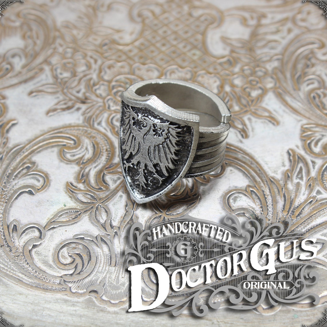 Eagle Shield Ring - Adjustable - Handcrafted by Doctor Gus - Unisex ...
