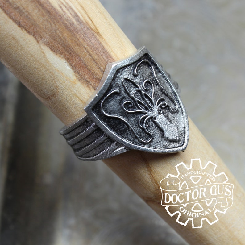 Squid Shield Ring - Adjustable - Handcrafted by Doctor Gus - Unisex ...