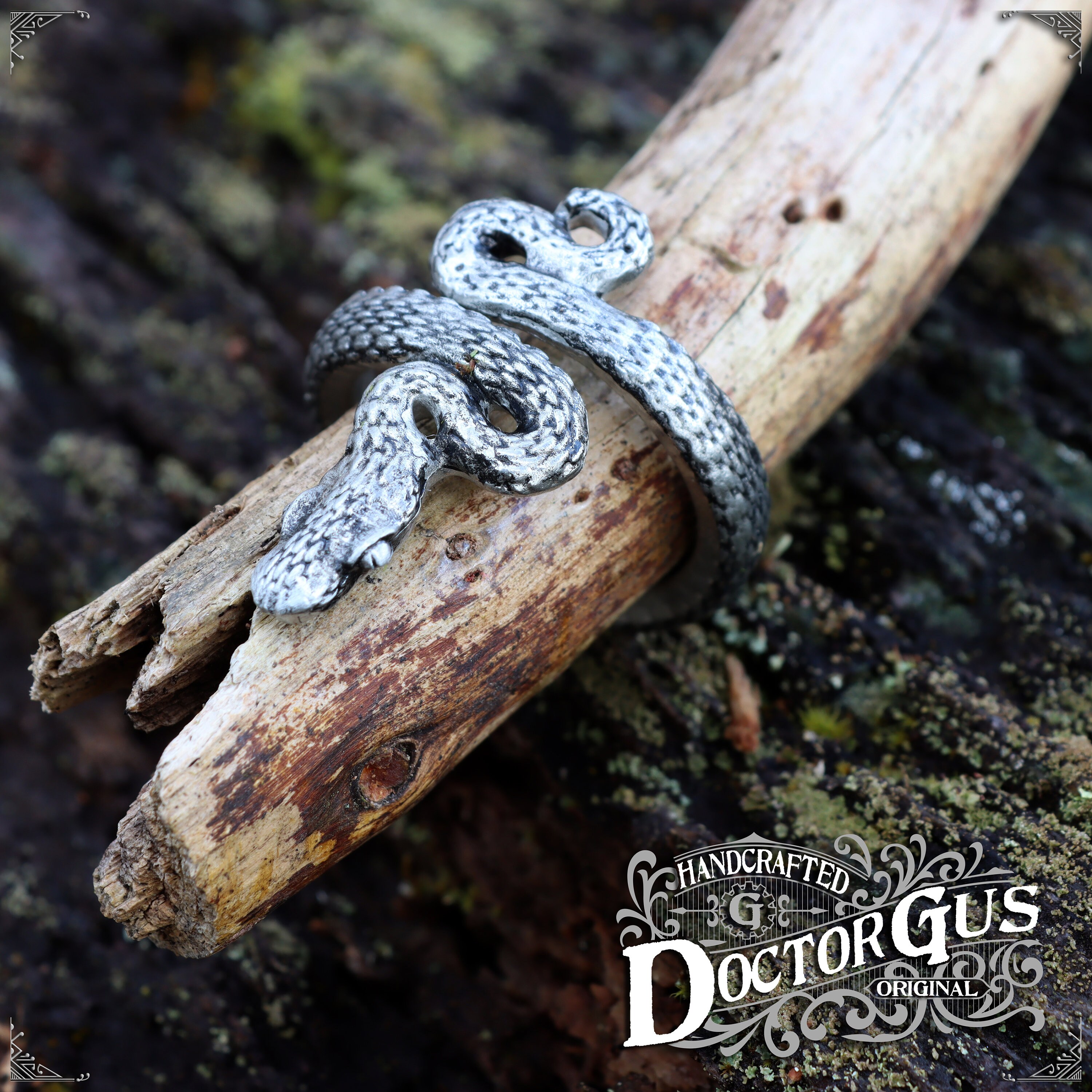 Coiled Serpent Ring - Adjustable Snake Ring - Handcrafted Pewter by ...