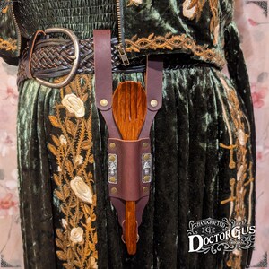 Handcrafted Leather Spoon Holster – Brown – Belt-mounted Utensil Holder ...