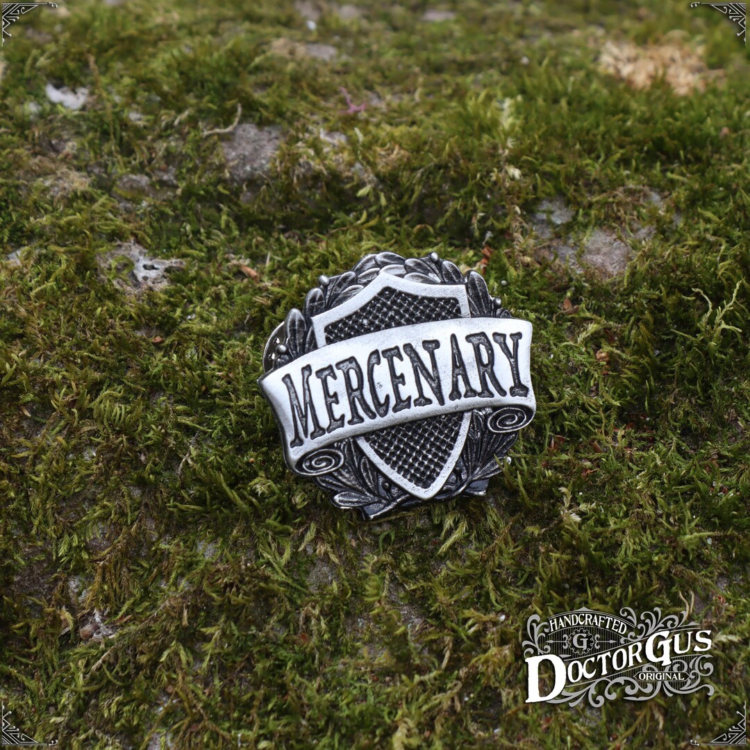 Mercenary Badge - RPG Character Class Pin - Handcrafted Pewter ...