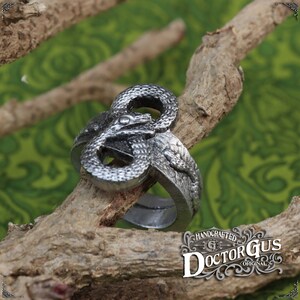 Ouroboros Ring - Adjustable Snake Ring - Handcrafted Pewter by Doctor ...