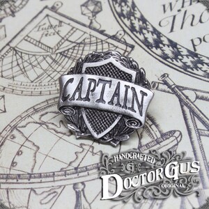 Captain Badge --- Pirate Crew Pin --- Handcrafted Pewter Accessories by ...