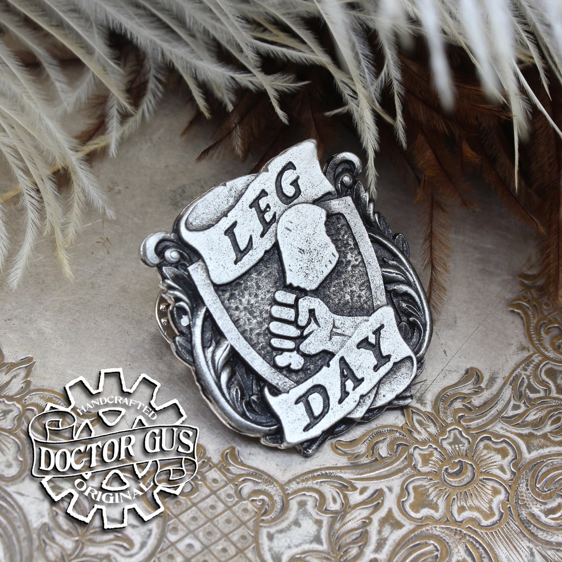 Leg Day Badge Pewter Turkey Leg Pin Handcrafted | Etsy