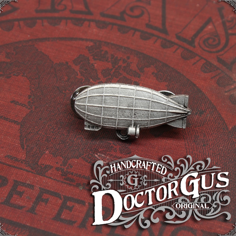 Airship Pin Steampunk Zeppelin Blimp Brooch Fine - Etsy