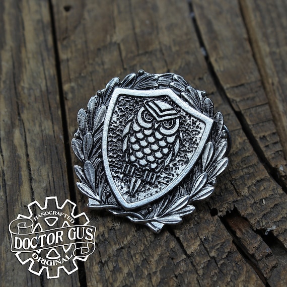 Owl Heraldic Badge Heraldry Cosplay Pin Handcrafted Pewter | Etsy