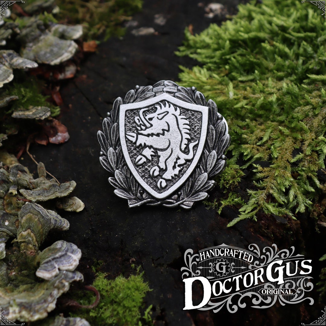 Boar Heraldic Badge - Heraldry Cosplay Pin - Handcrafted Pewter ...
