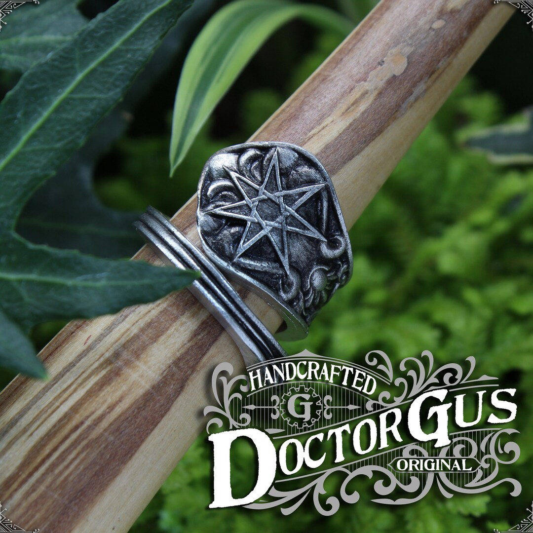 Faerie Star Ring - Seven Pointed Star - Adjustable - Wrap Style ...