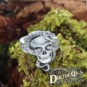 Serpent Skull Ring - Adjustable Snake Ring - Handcrafted Pewter by ...