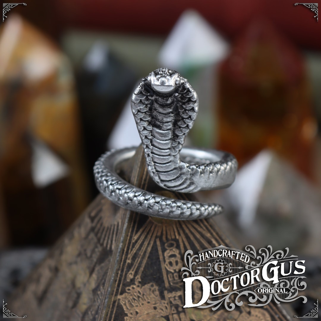 Cobra Ring - Adjustable Snake Ring - Handcrafted Pewter by Doctor Gus ...
