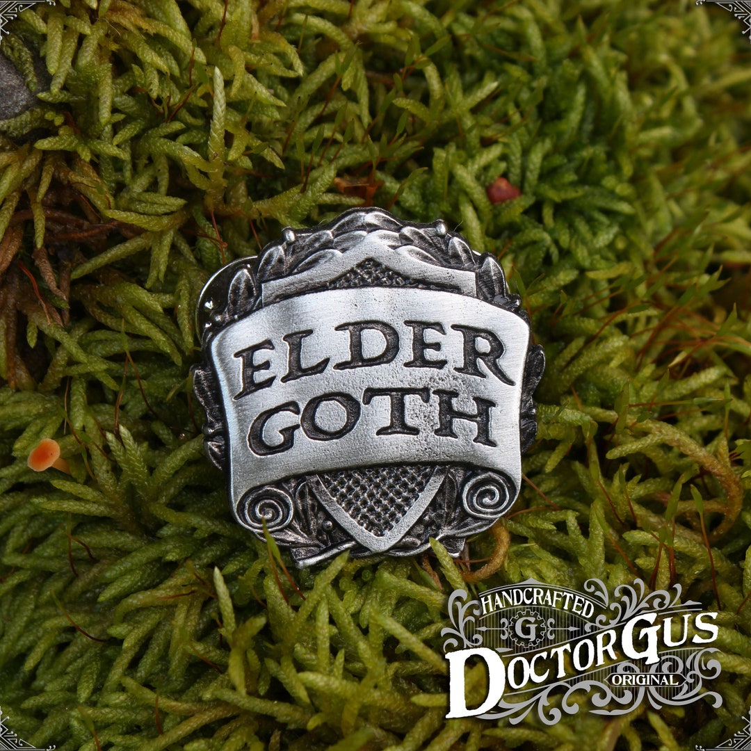 Elder Goth Badge - RPG Character Class Status Pin - Handcrafted Pewter ...