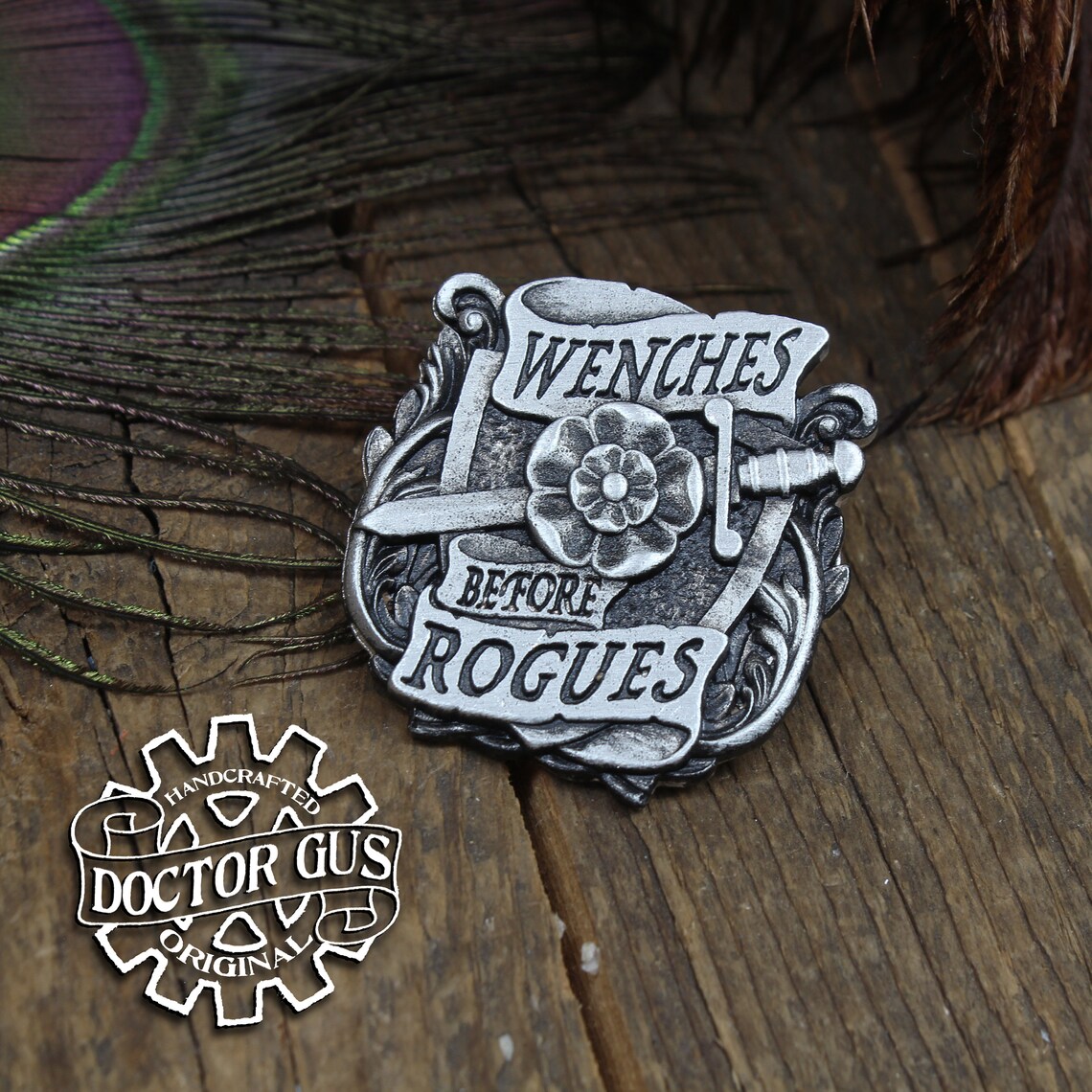 Wenches Before Rogues Badge - Pewter Guild Pin - Handcrafted ...