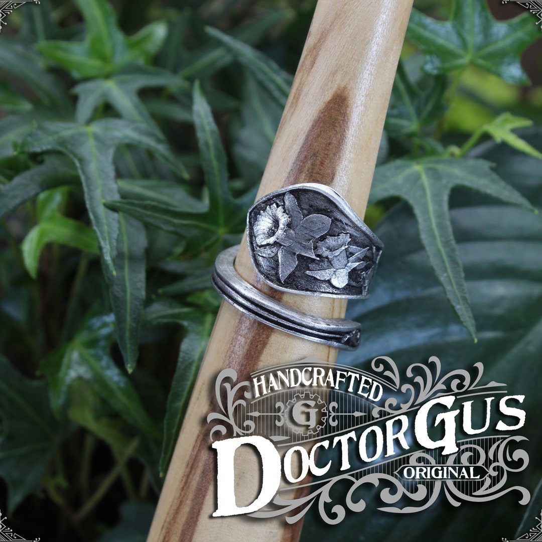 Daffodil Ring - Adjustable - Wrap Style - Handcrafted Pewter by Doctor ...