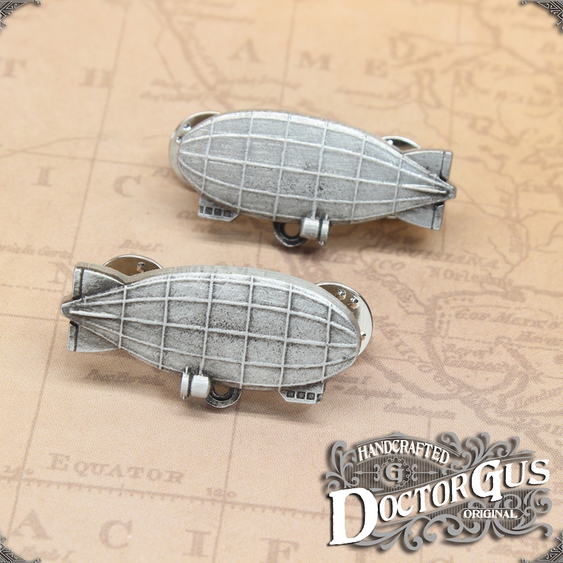 Airship Pin Steampunk Zeppelin Blimp Brooch Fine - Etsy