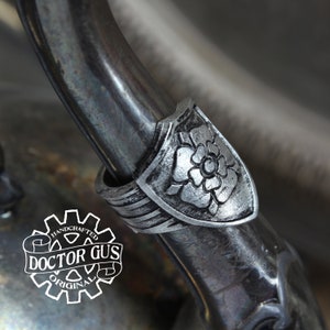 Tudor Rose Shield Ring - Adjustable - Handcrafted by Doctor Gus ...