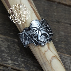 Cthulhu Ring - Handcrafted Pewter Ring - Adjustable Men's Ring - Doctor ...