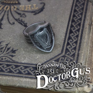 Harp Shield Ring - Adjustable - Handcrafted by Doctor Gus - Unisex ...