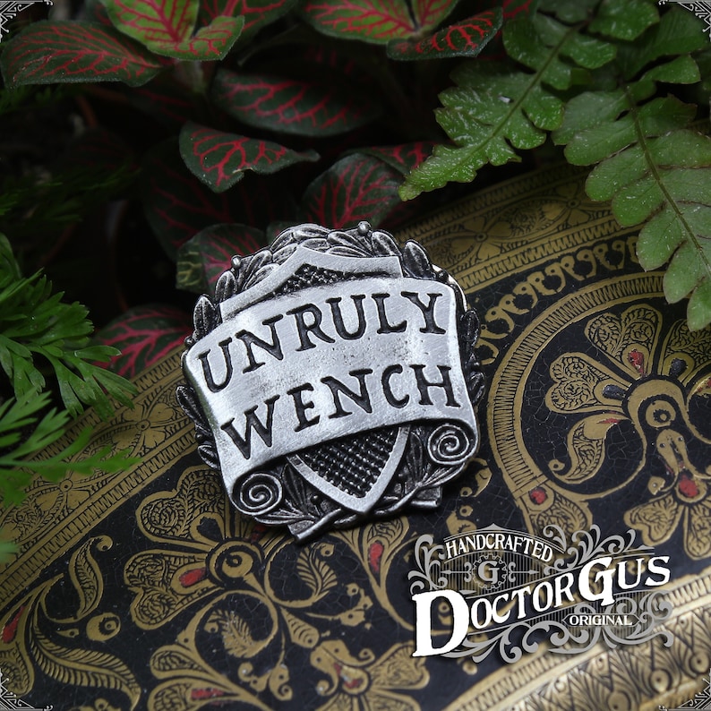 Unruly Wench Badge - RPG Character Class Pin - Handcrafted Pewter ...
